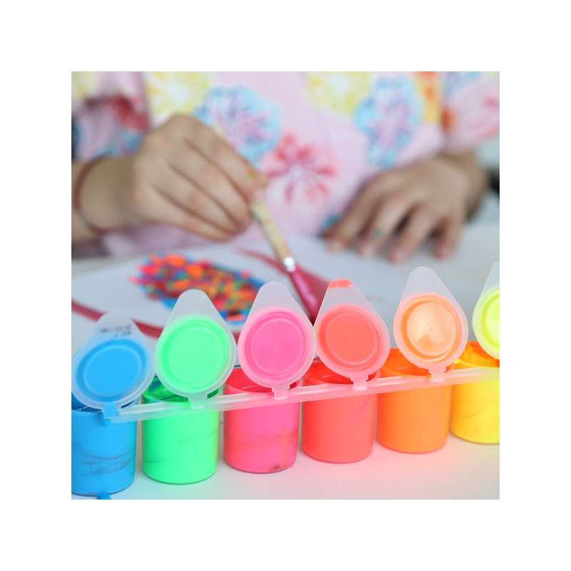 Ready mix fluo poster painting pot 6 colours 25ml