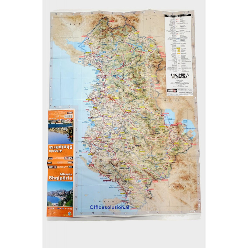 ROAD AND TOURIST MAP OF ALBANIA